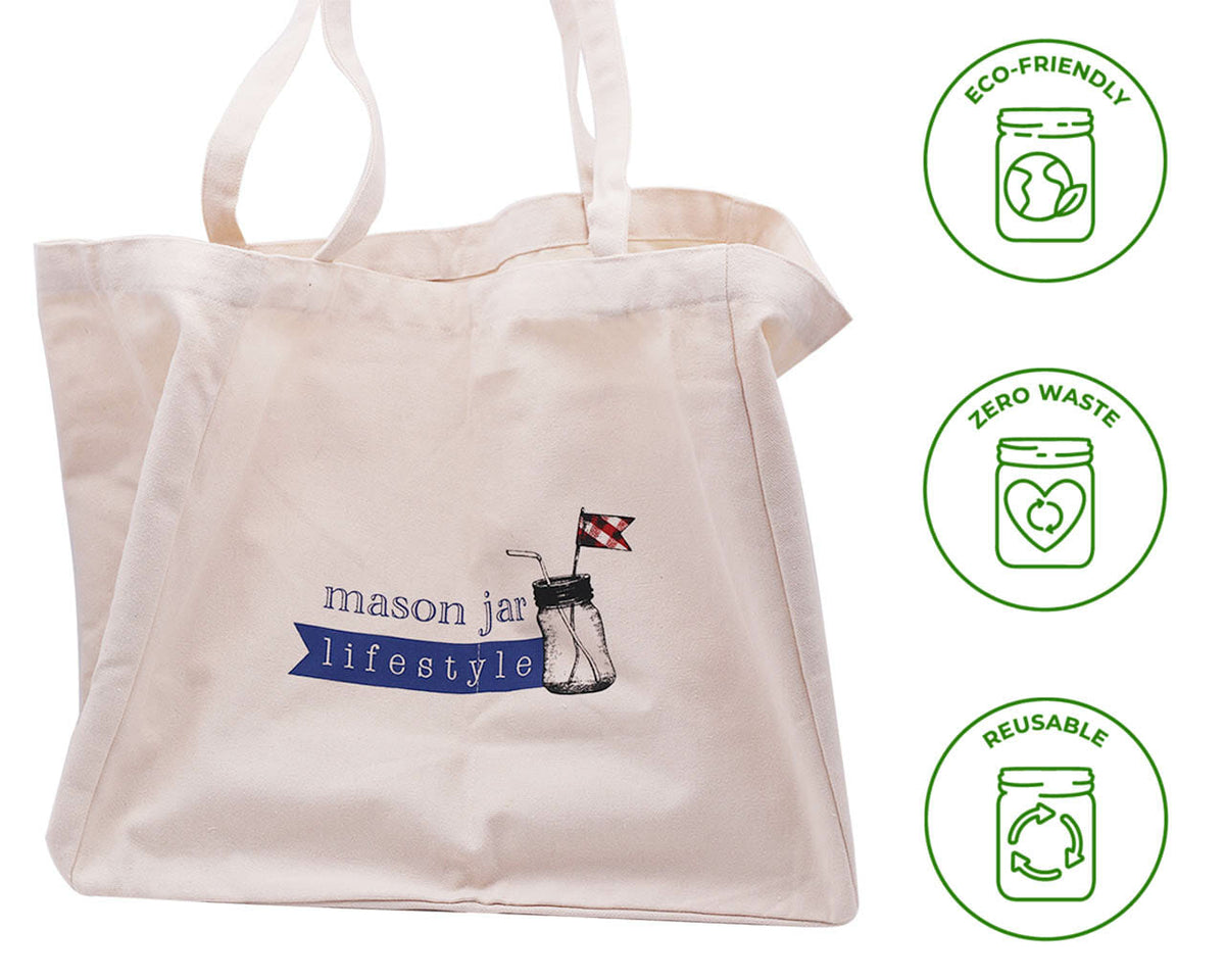 Mason Jar Market Tote Bag with 6 Divided Compartments – Little Red Farm